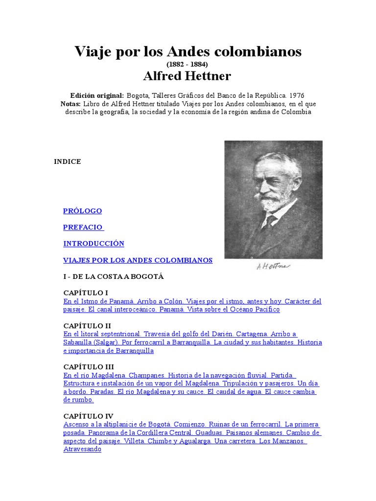 Hettner Alfred - Viaje Por Los Andes Colombianos | PDF | Andes | Colombia