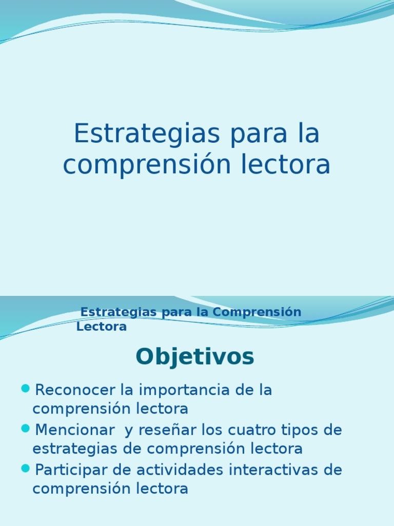 Estrategias de Comprensión Lectora | PDF | Lectura (proceso ...