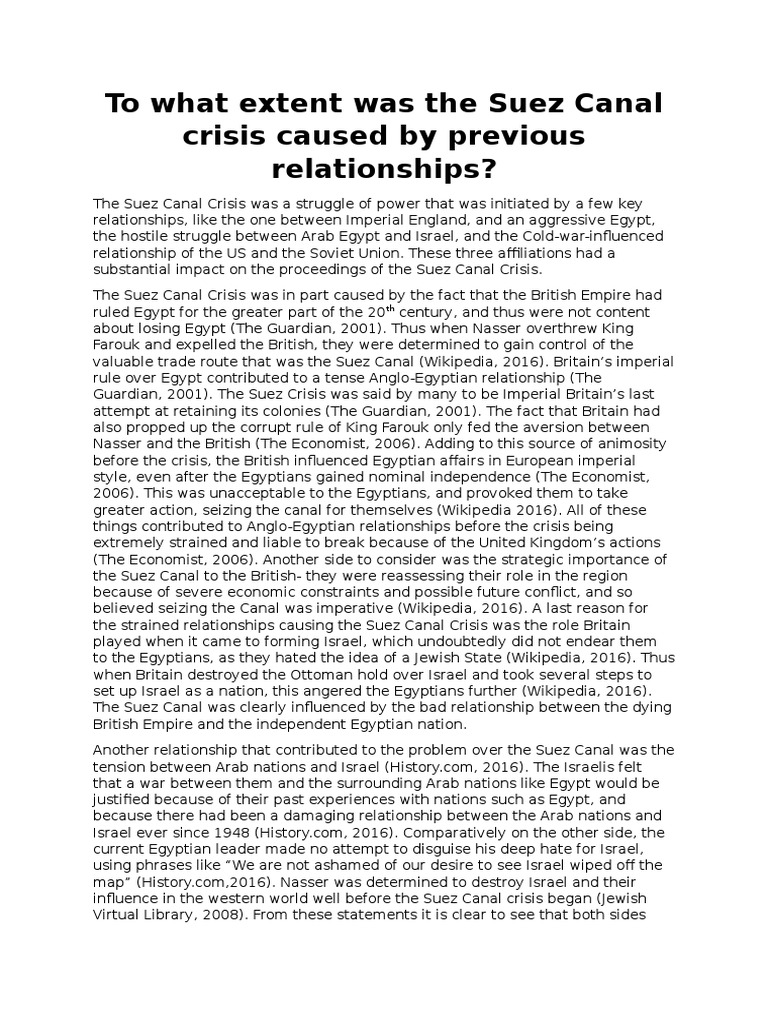 Suez Crisis Essay | PDF | Suez Crisis | Egypt