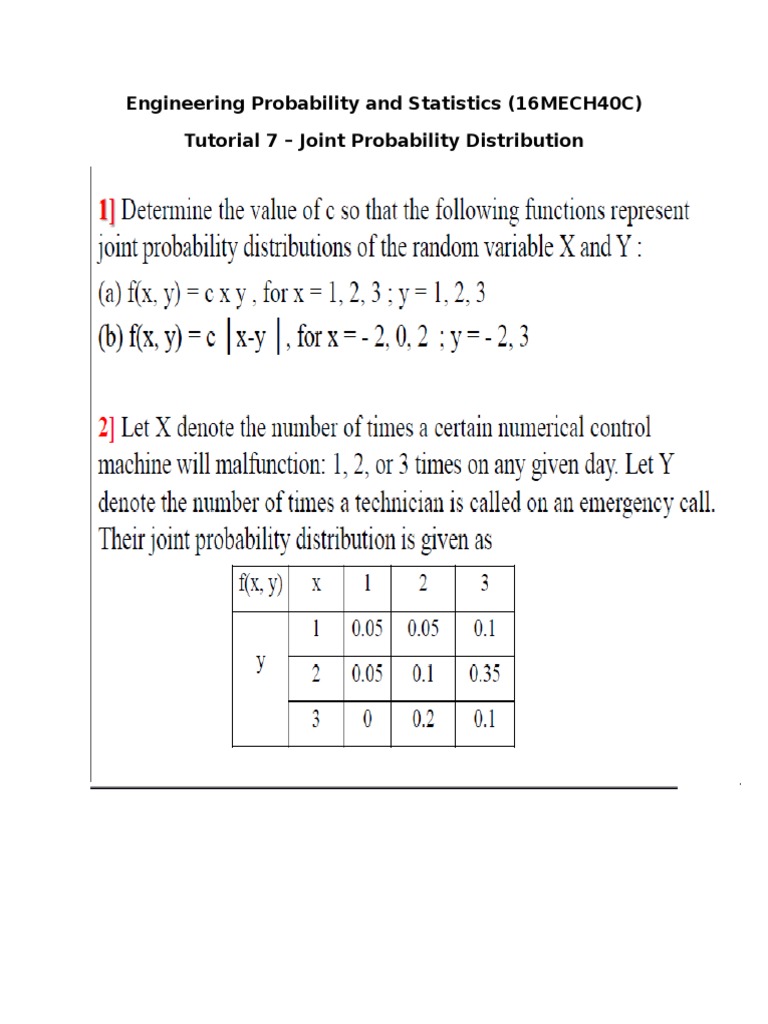 Joint Probability Distribution Tutorial | PDF