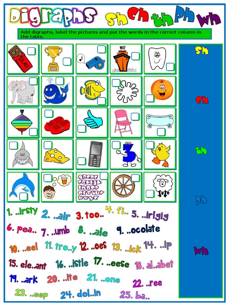 Digraphs SH CH TH PH WH | PDF