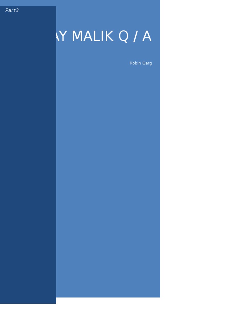 Vijay Malik QA | PDF | Stocks | Price–Earnings Ratio