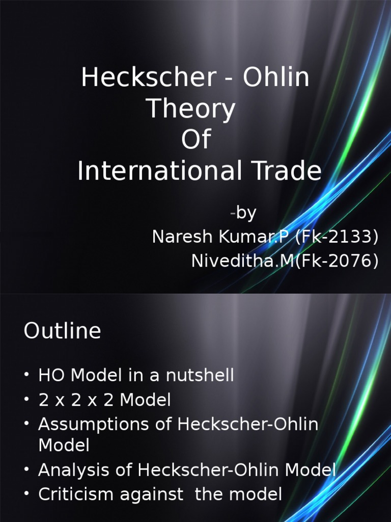 Heckscher - Ohlin Theory | PDF
