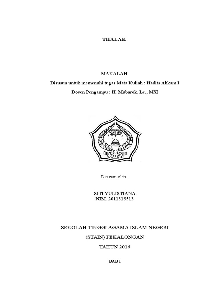 Hadis dan Hukum Talak dalam Islam | PDF