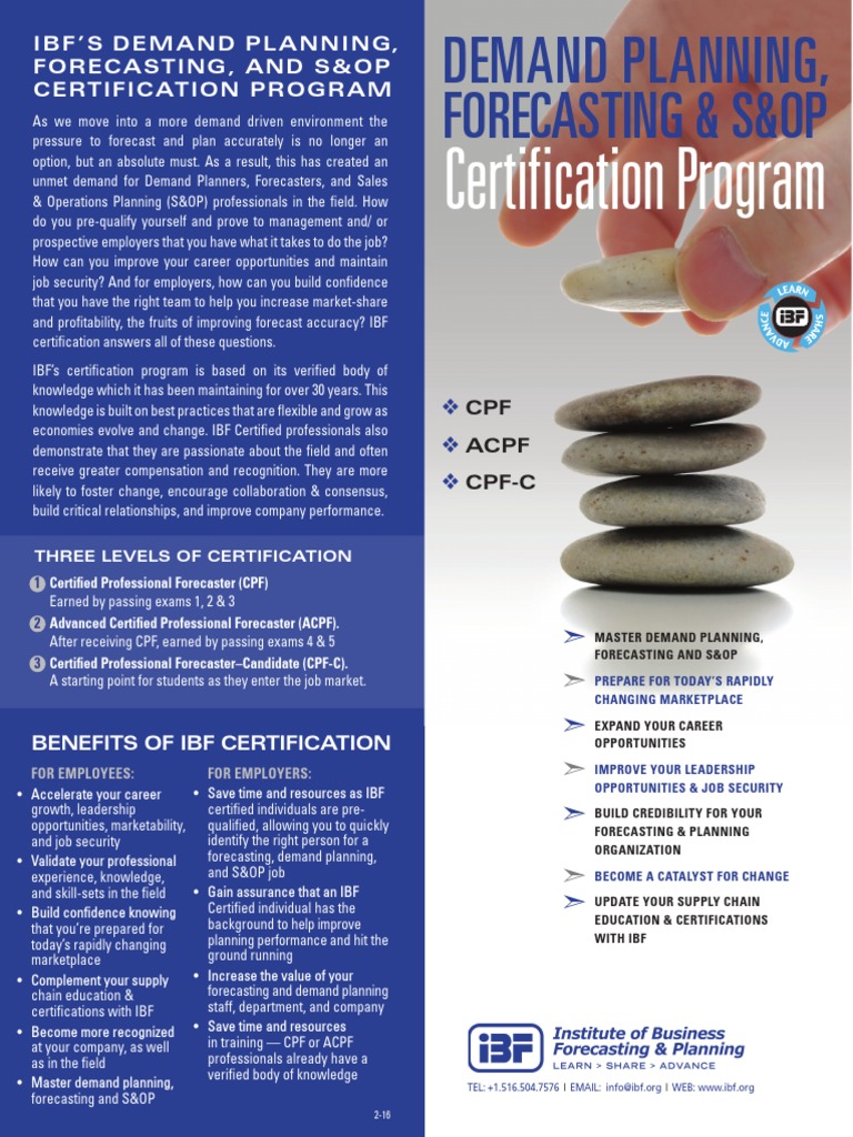 IBF Certification Program | PDF | Professional Certification | Forecasting