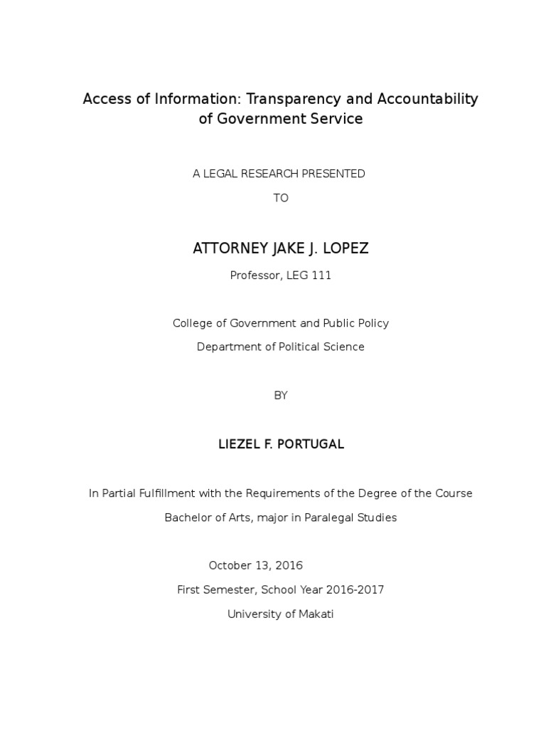 Access of Information | PDF | Freedom Of Information Laws By Country ...