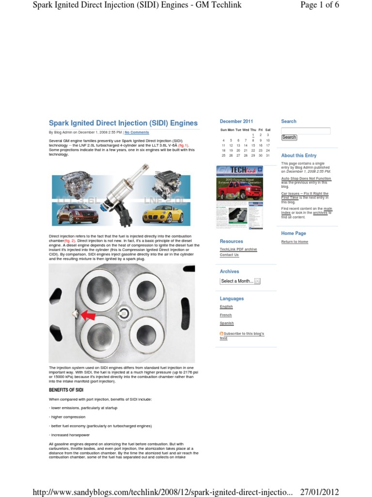 SIDI Engine | PDF | Fuel Injection | Engines