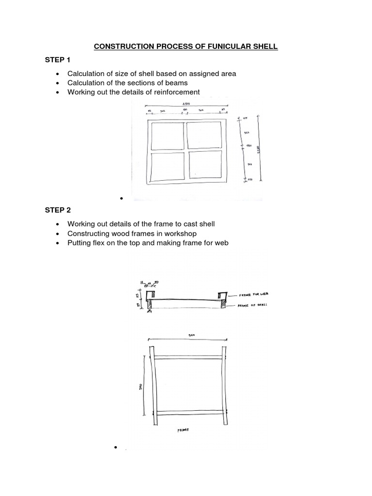 Construction Process of Funicular Shell Step 1 | PDF