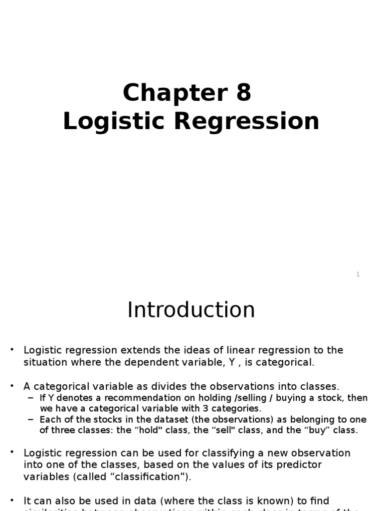 Logistic Regression Basics | PDF | Finance & Money Management | Teaching Methods & Materials