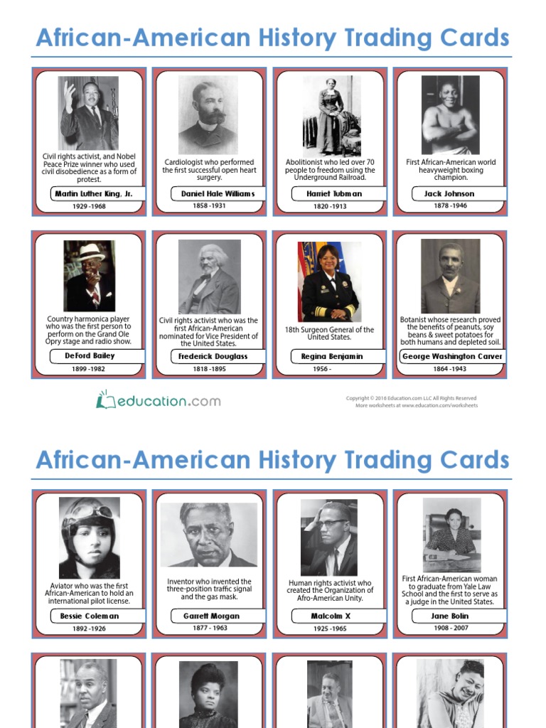 Black History Playing Cards | PDF | African American History | John ...