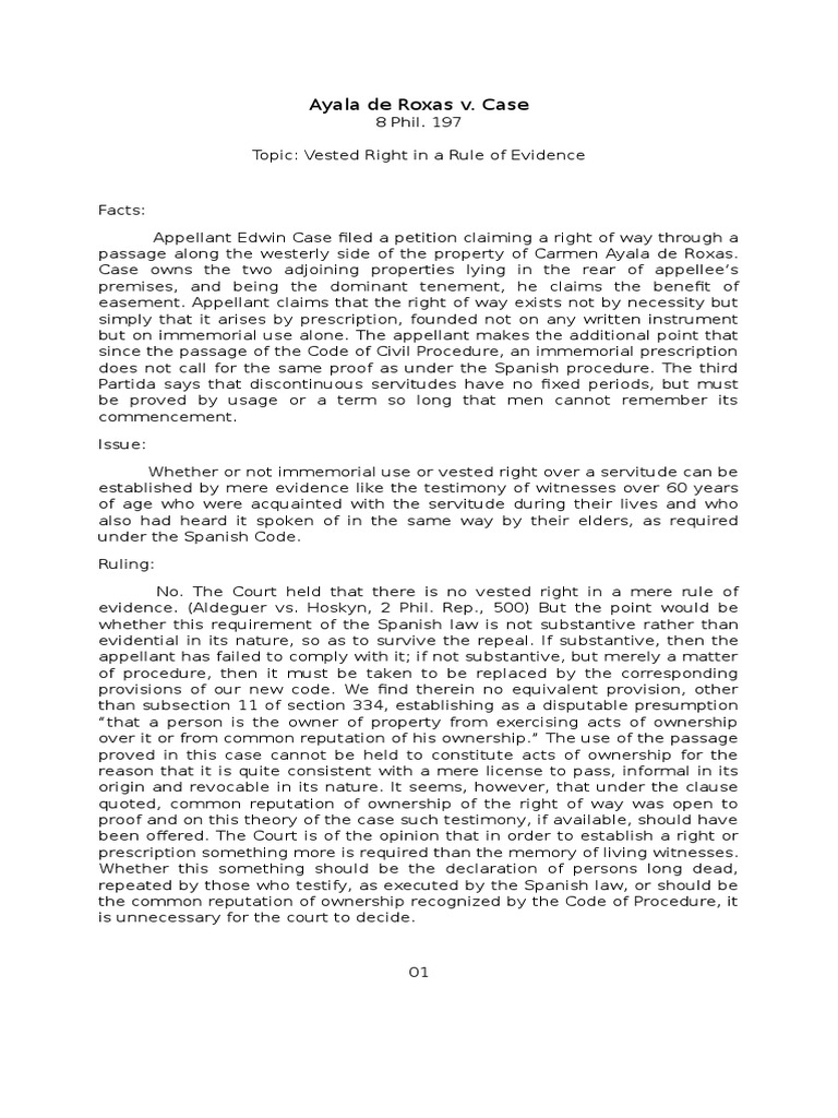 Vested Right in Rule of Evidence | PDF | Evidence (Law) | Burden Of ...