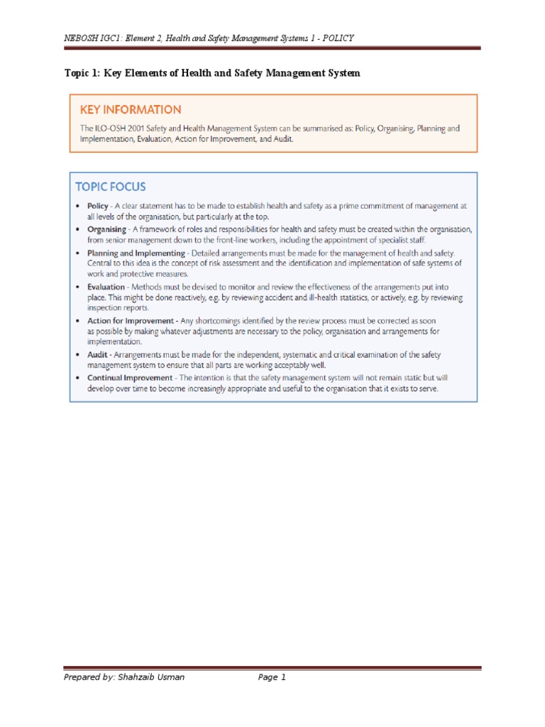 Key Elements and Features of an Effective Health and Safety Policy ...
