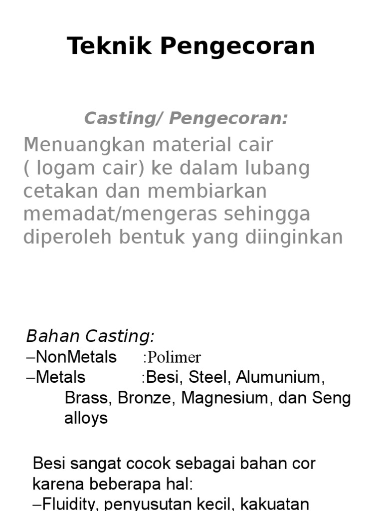 Teknik Pengecoran.B | PDF