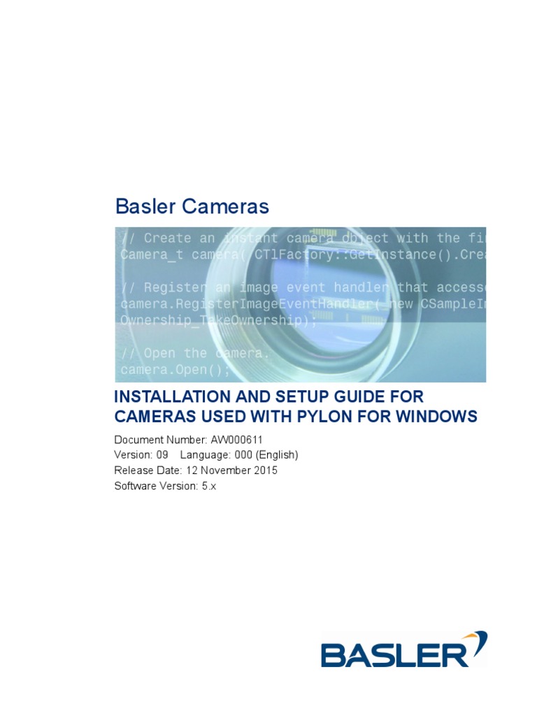 AW00061109000 Install and Setup Guide Pylon Windows | PDF ...