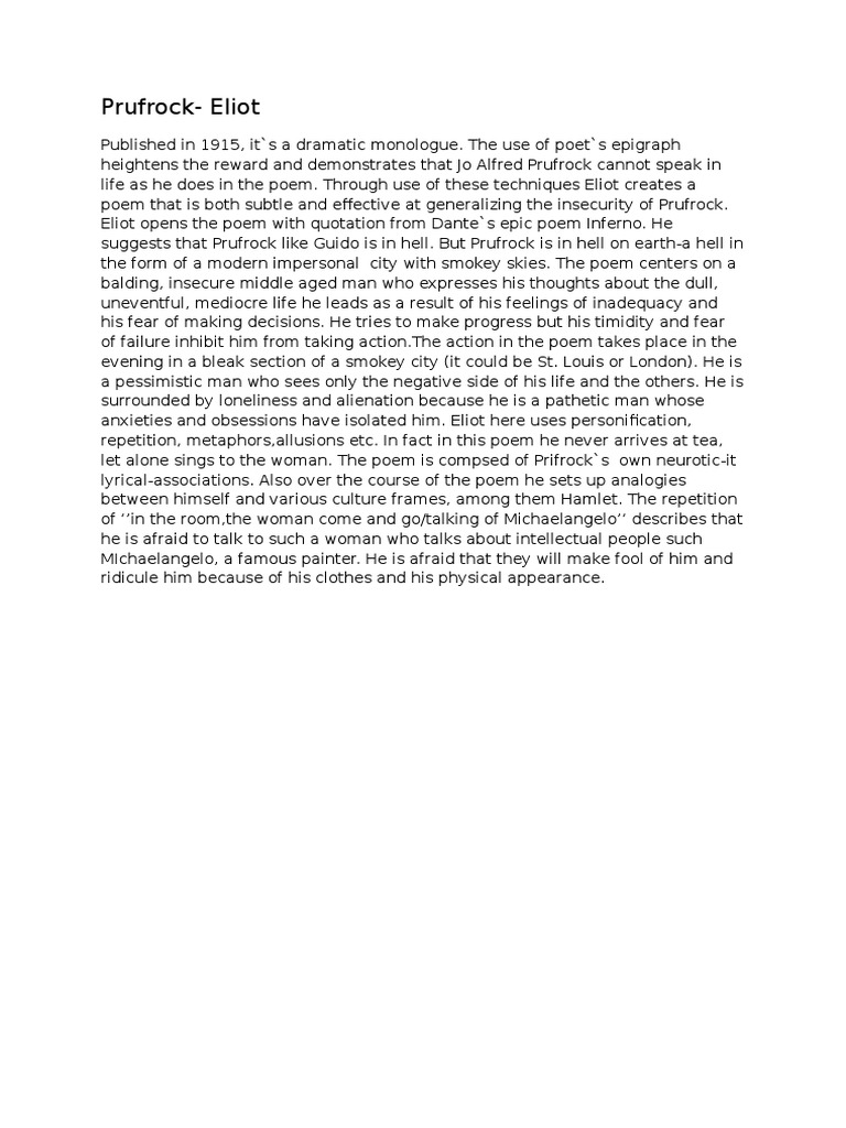 Prufrock | PDF