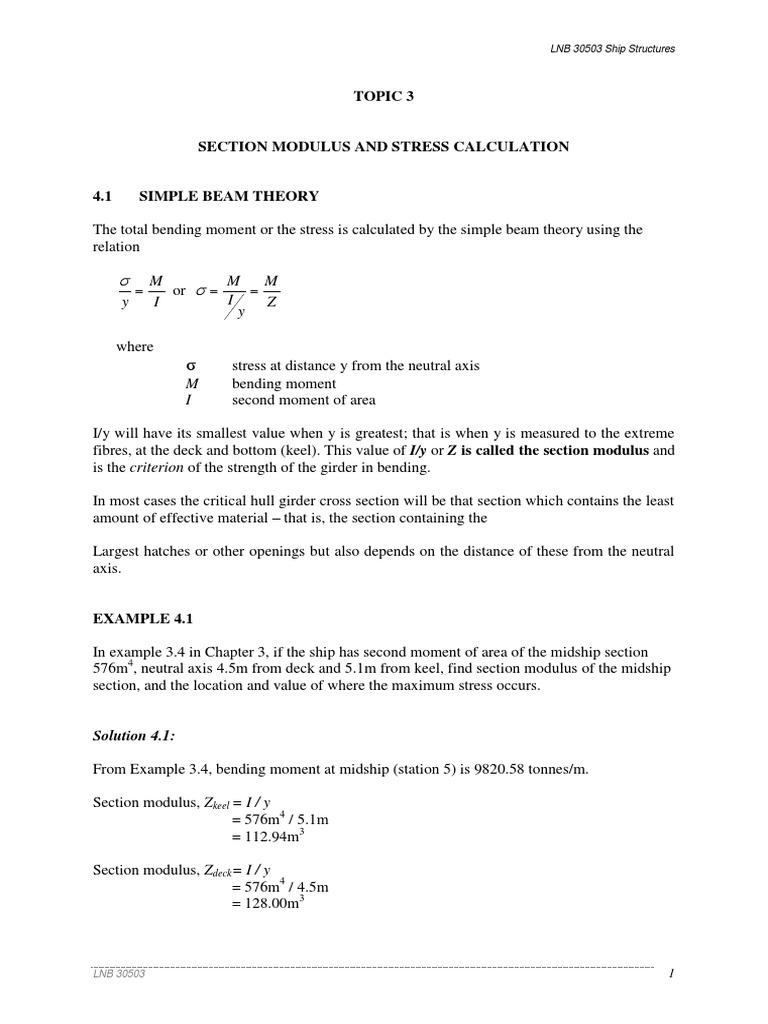 Chapter 2 Section Modulus Calculation | PDF | Bending | Strength Of ...