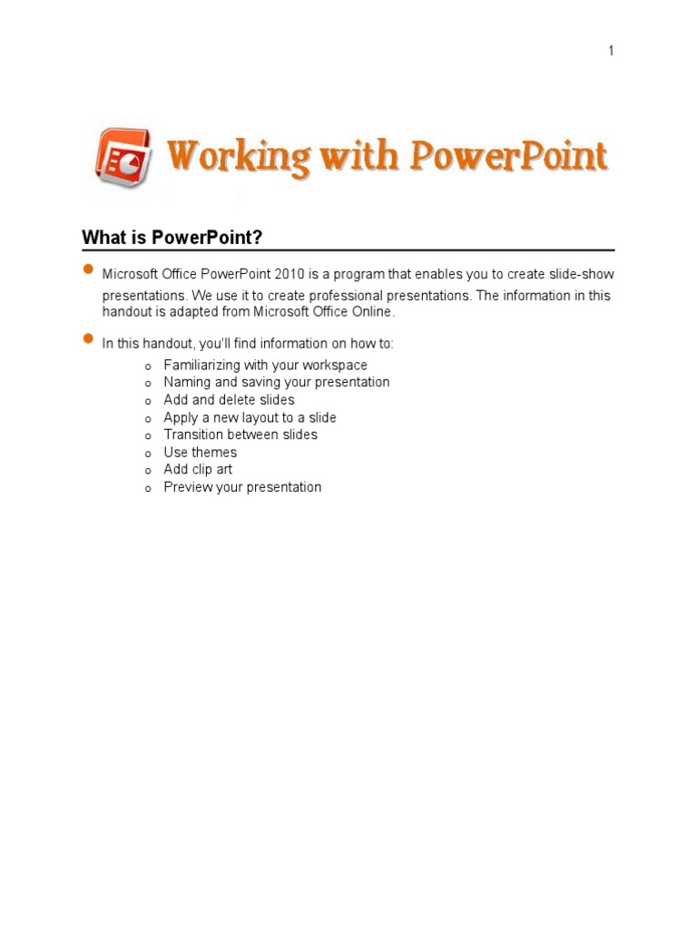 PowerPoint Handout | PDF | Microsoft Power Point | Page Layout