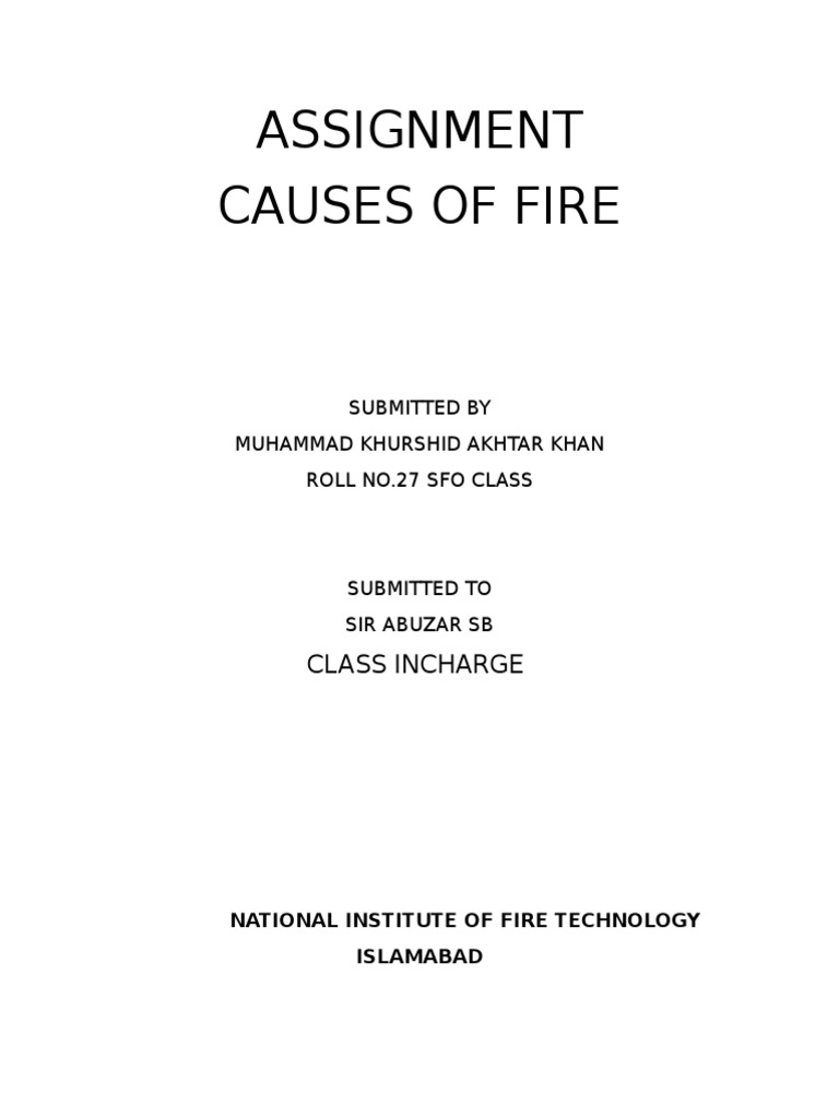 Assignment on Causes of Fire | Fires | Chimney | Free 30-day Trial | Scribd