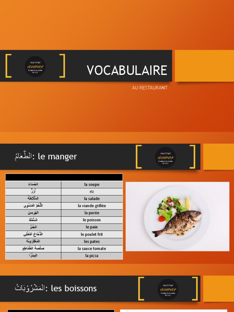 Vocabulaire Alimentation | PDF | Comportement nutritionnel des humains ...