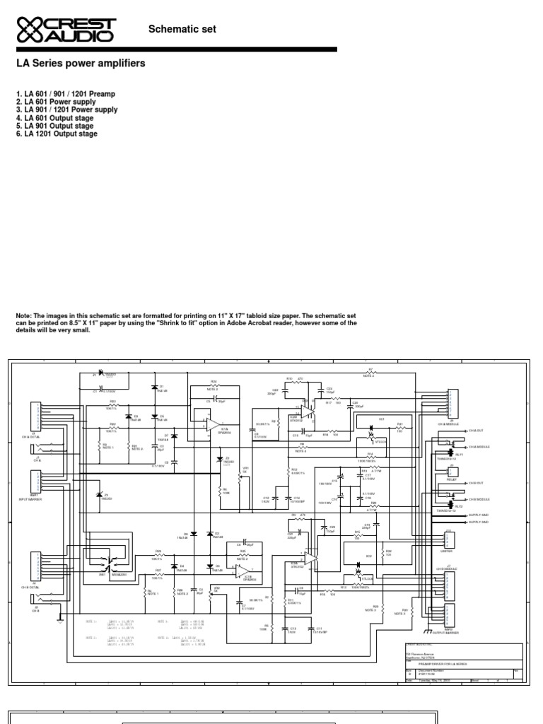 Crest Audio La-601 La-901 La-1201 | PDF
