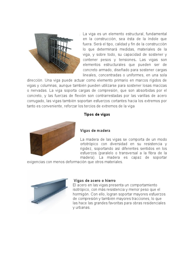 La Viga Es Un Elemento Estructural | PDF | Columna | Fundación (Ingeniería)