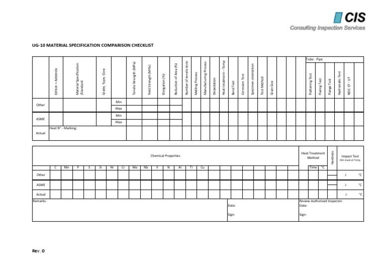 Material Specification Comparison Checklist | PDF | Strength Of ...