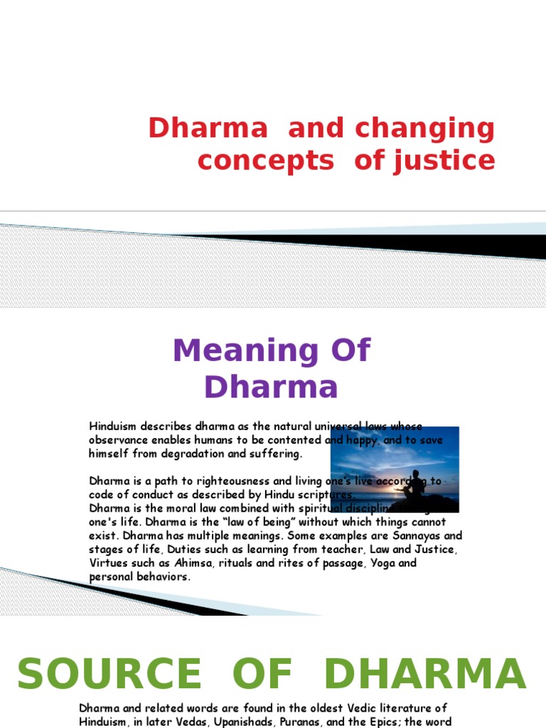 Dharma and Changing Concepts of Justice | PDF | Dharma | Hindu Literature