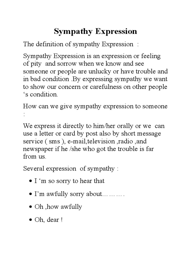Sympathy Expression | PDF