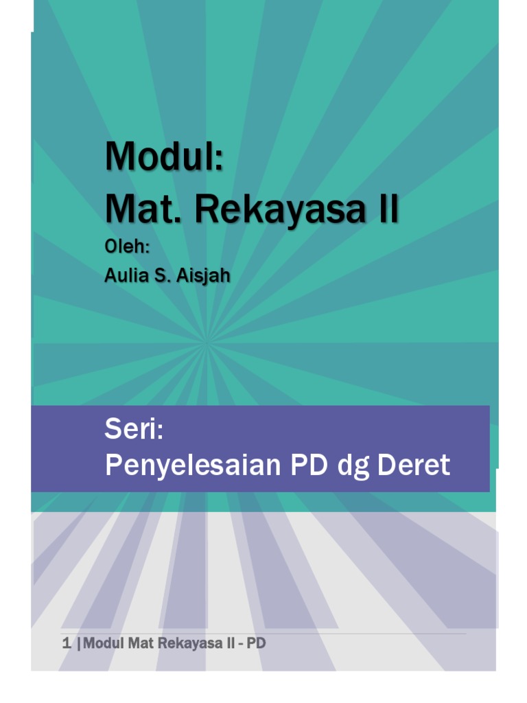 PD - Modul Matematika Rekayasa I | PDF