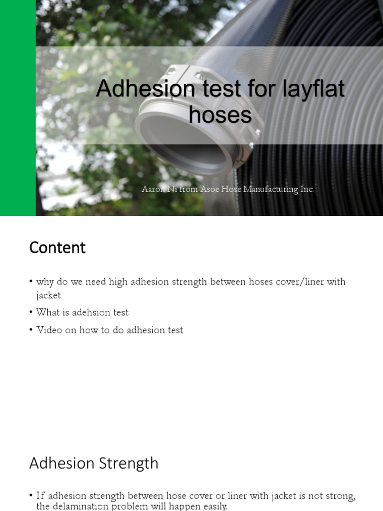 Adhesion Test For Layflat Hoses PDF | PDF