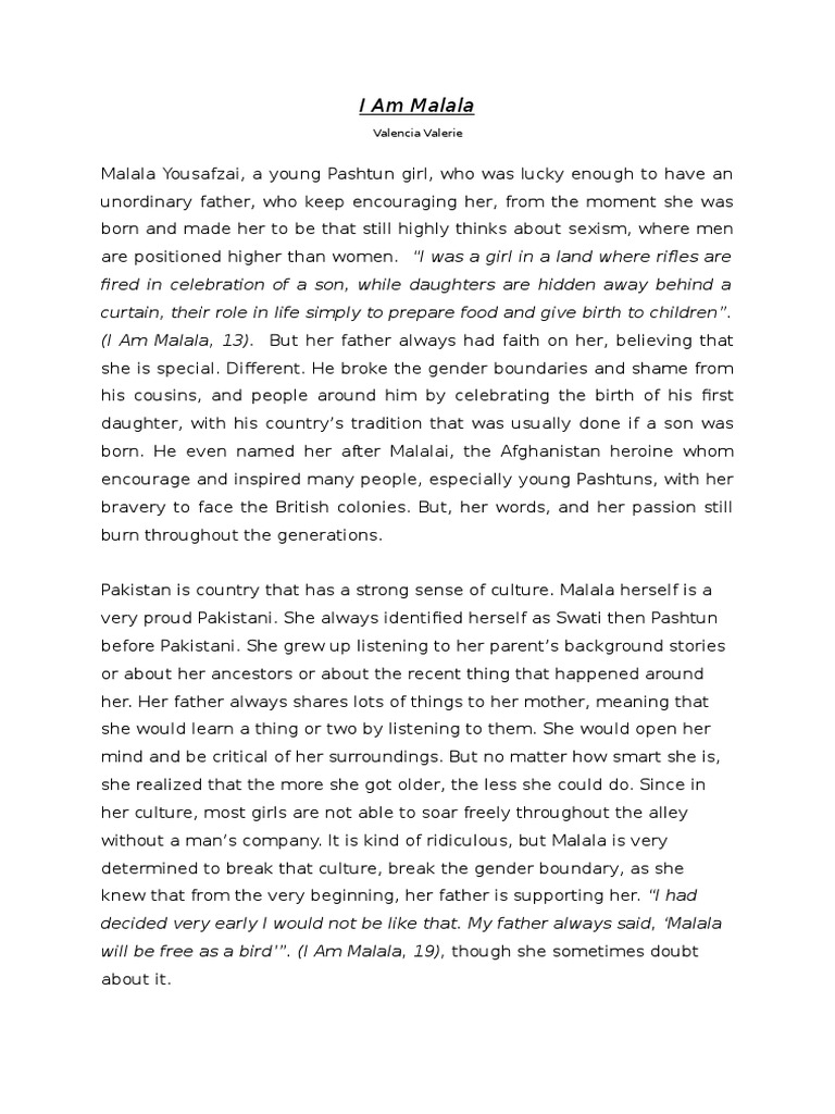 I Am Malala | PDF | Malala Yousafzai | Gender