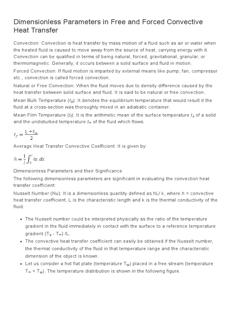 9.dimensionless Parameters in Free and Forced Convective Heat Transfer | PDF | Boundary Layer ...