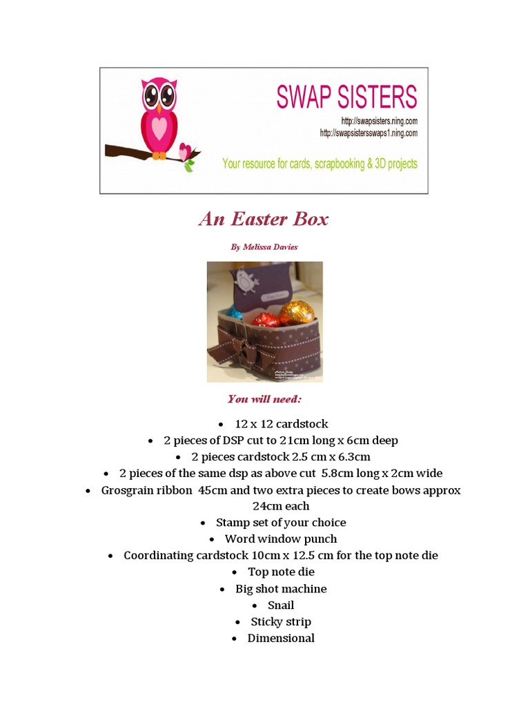 Easter Box Craft Instructions Pdf