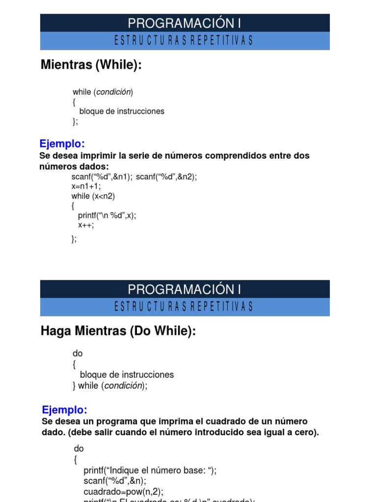Guia3 EstructurasRepetitivas | PDF