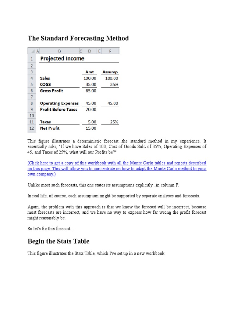 How To Build MC in Excel | PDF | Profit (Accounting) | Percentile