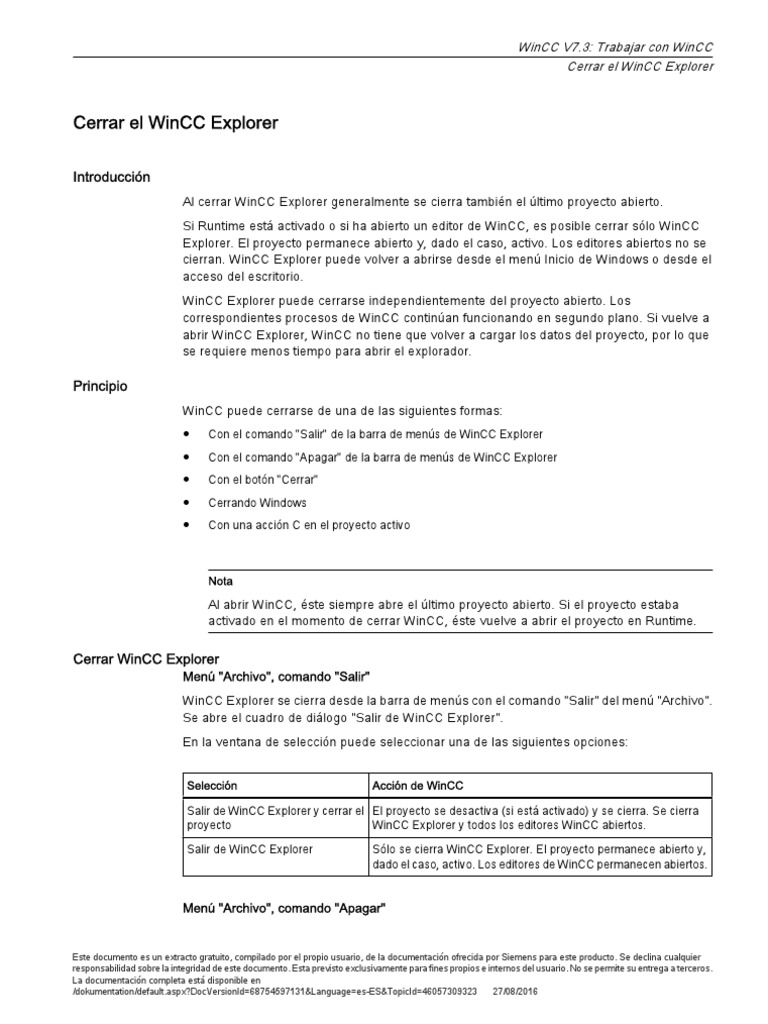 Cómo cerrar WinCC Explorer | PDF | Ventana (informática) | Menú ...