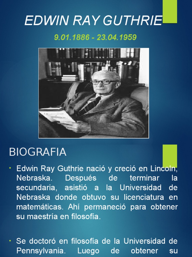 Edwin Ray Guthrie | PDF | Conceptos psicologicos | Cognición