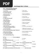 Unit 1 To 4 Interchange Intro Exam | PDF | Syntax | Semantic Units