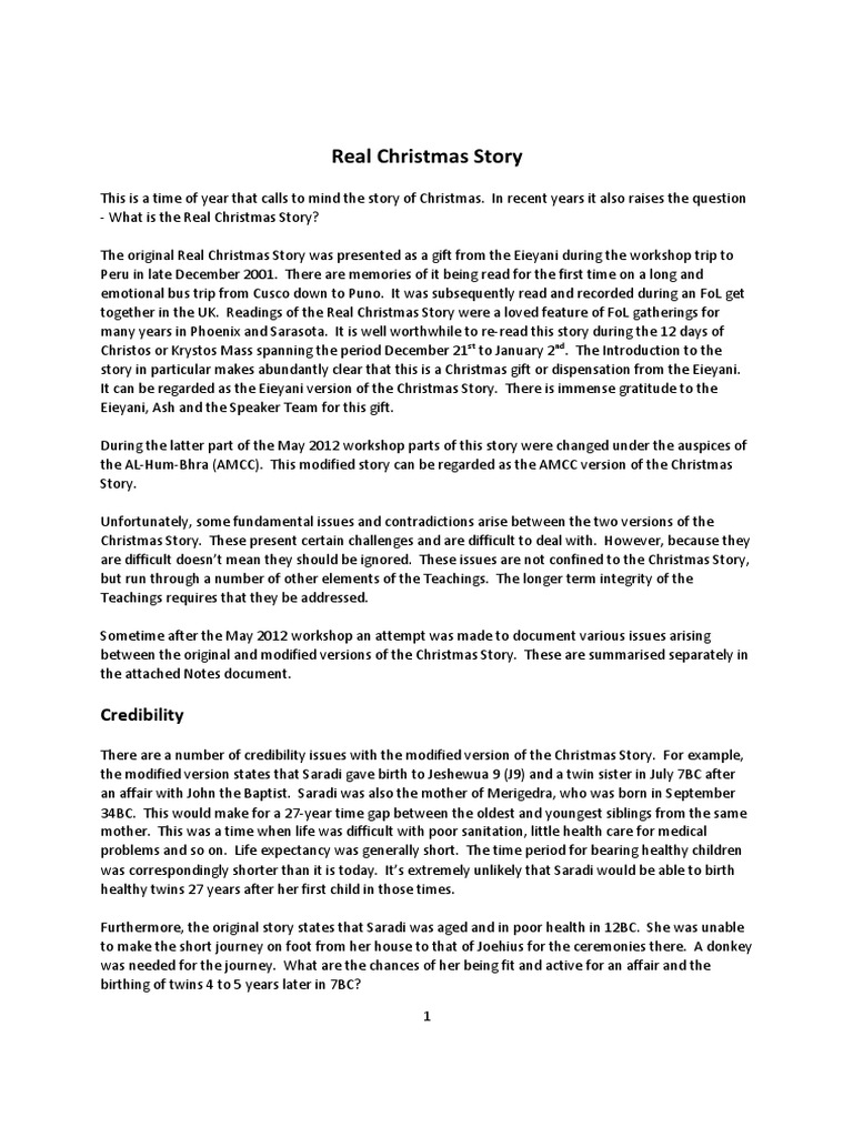 Real Christmas Story | PDF | Consciousness | Science
