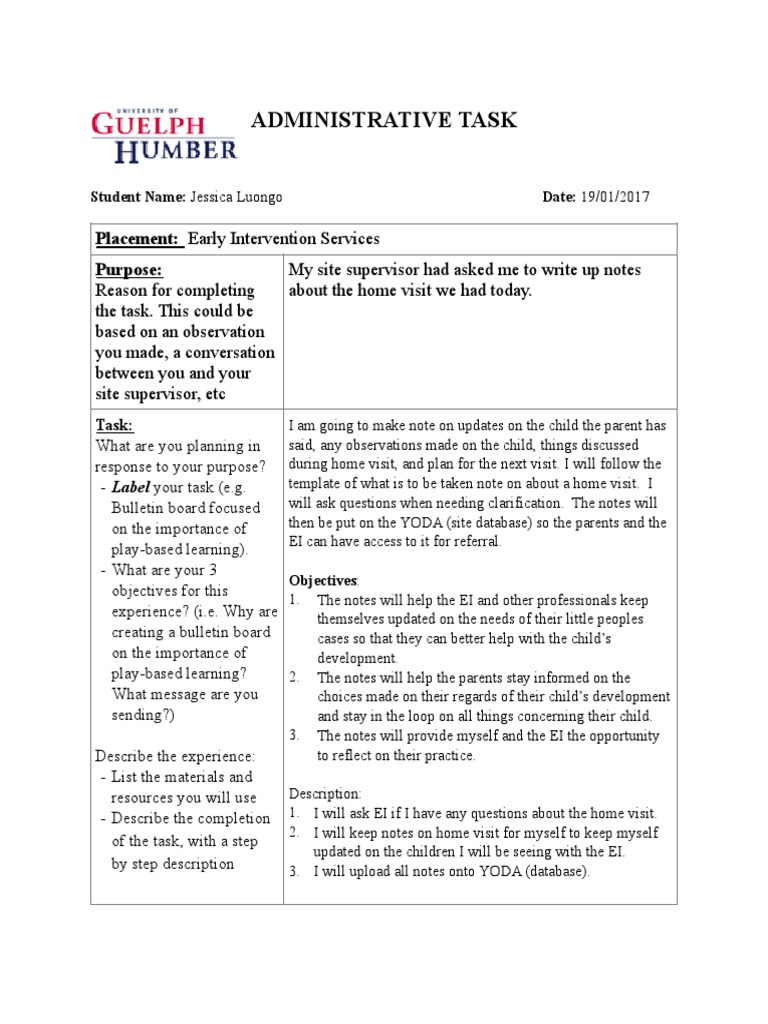 Admin Task 1 | PDF | Mentorship | Cognition