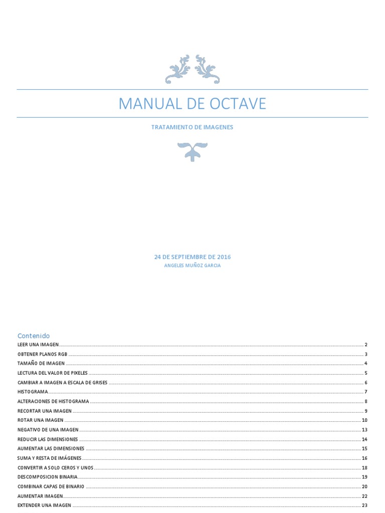 Manual de Octave para Principiante Tratamiento de Imagenes | PDF ...