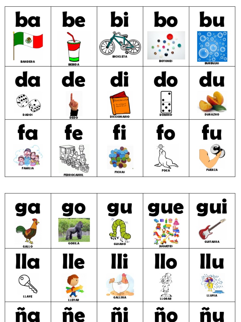 Tarjetas Sílabas 2 PDF | PDF