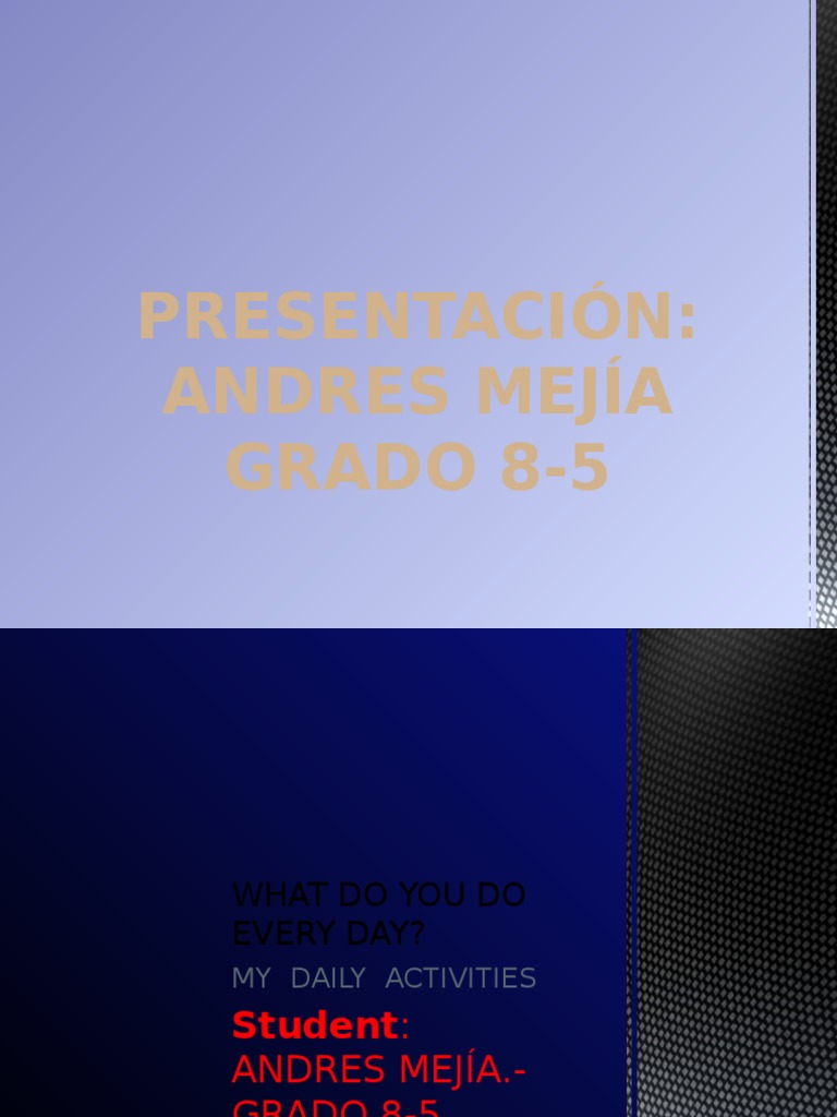 Daily Activities Como Estudiante | PDF