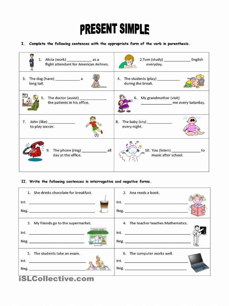 ESL English Worksheets - Present Simple | PDF