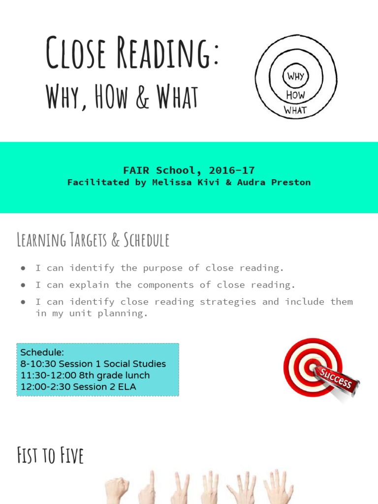 Close Reading Strategies for Educators | PDF | Reading (Process ...