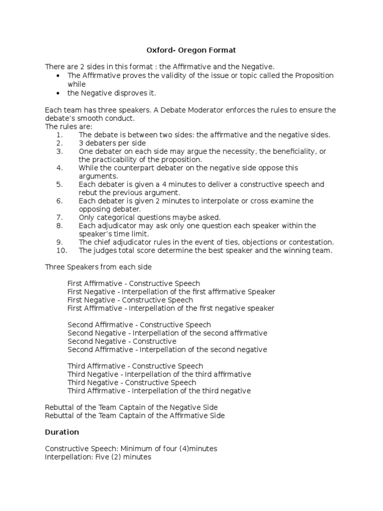 Oxford Oregon Format | Cross Examination | Argument | Free 30-day Trial ...