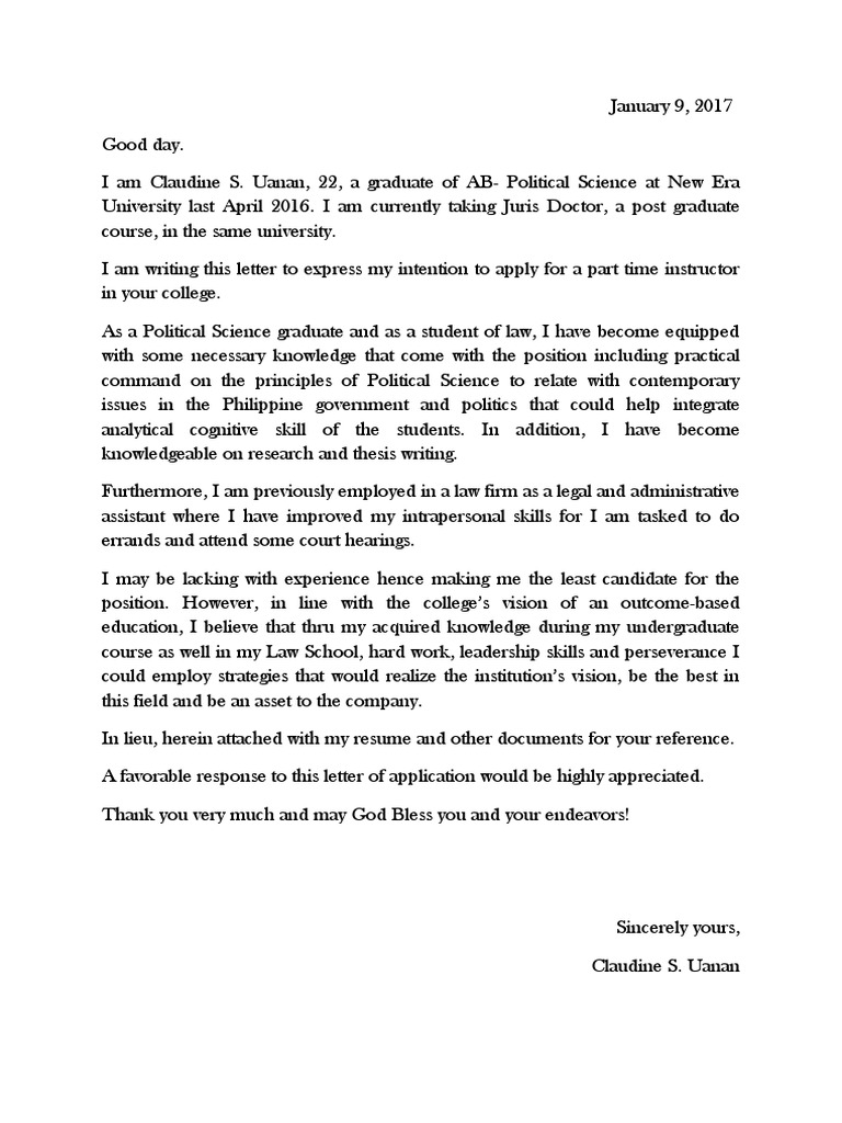 Application Letter Sample | PDF