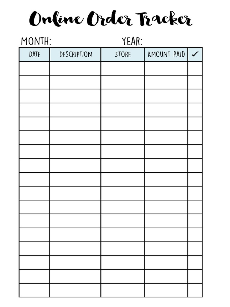 Personal Order Tracker | PDF