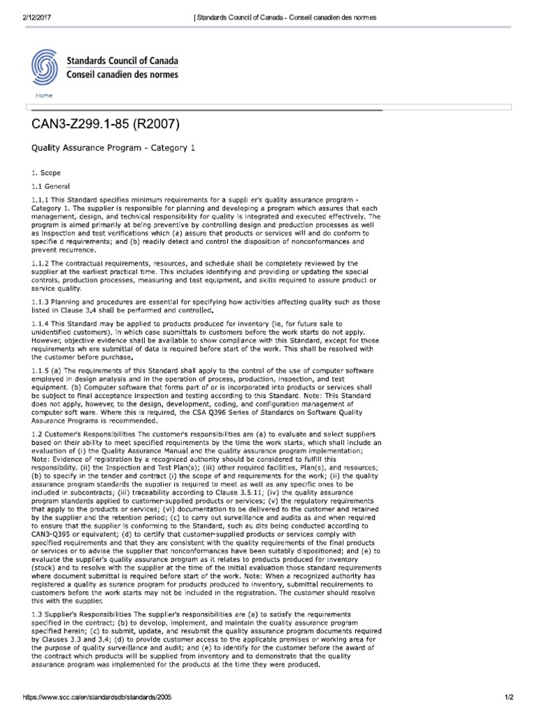 Can3 Z299.1 85 (R2007) | PDF