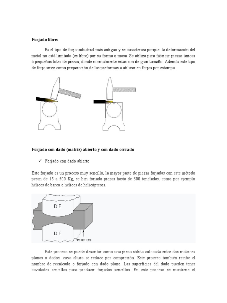 Tipos y procesos de forjado industrial | PDF | Forjar | Industrias